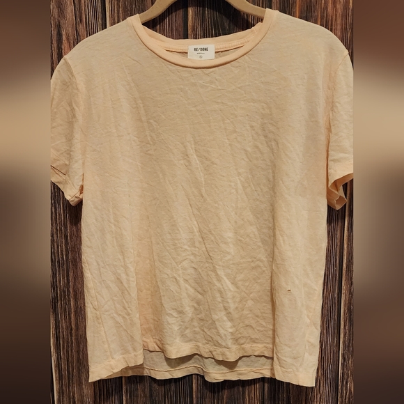 Re/Done | Tops | Redonehanes Peachy Pink Color Tshirt | Poshmark